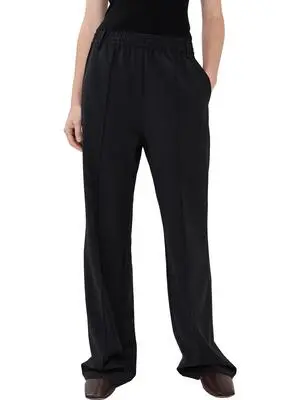 Tibi Tropical Wool Scottie Joggers - Black