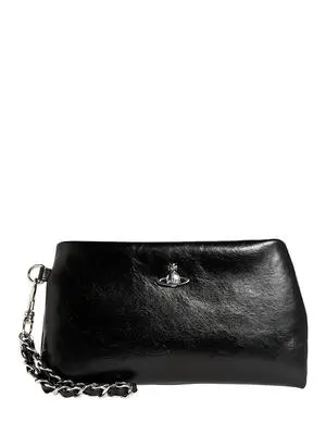 VIVIENNE WESTWOOD Leather Sadie Wristlet Pouch - Black