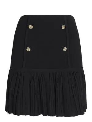 Sandro Knitted Buttoned Mini Skirt - Black