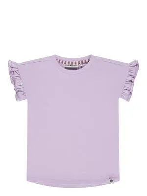 STAINS AND STORIES BY BABYFACE Ruffled Cap-sleeve T-shirt - Lilac