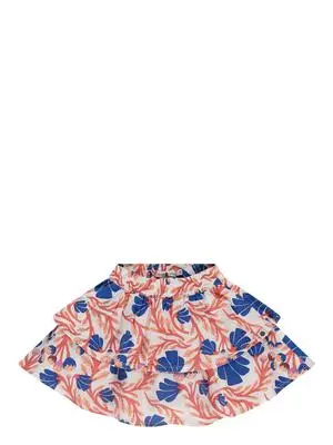 STAINS AND STORIES BY BABYFACE Tiered Floral Skirt - Off White Multi