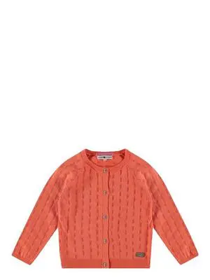 STAINS AND STORIES BY BABYFACE Pointelle Cardigan - Grapefruit