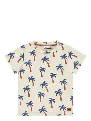 BABYFACE Animated Allover Short Sleeve T-shirt - Palmtree In Bone