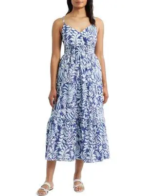 LILLY PULITZER® Zanna Cotton Midi Sundress - Sapphire Pool Summer