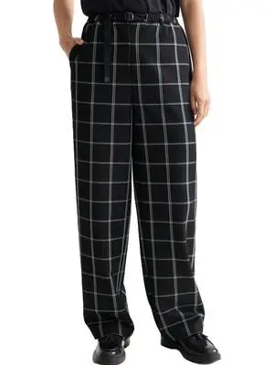 Scotch & Soda High Waist Drawstring Trousers - Meteorite Window Pane Check