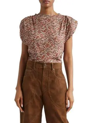 Isabel Marant Devani Cap-sleeve Top - Rust