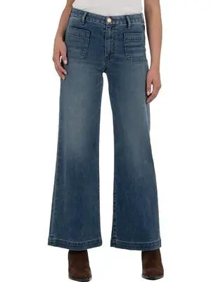 Kut From The Kloth Meg Patch Pocket Mid-rise Wide Leg Jeans - Loyalty