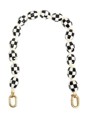 Clare V. Shortie Strap - Cream/black Checker