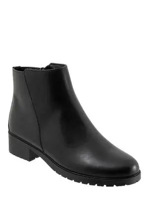 Trotters Leather Ankle Booties - Black