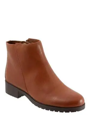 Trotters Leather Ankle Booties - Luggage