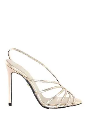 ALEVI MILANO 120mm Leather Slingback Sandals - Neutrals