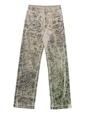 Rick Owens Crackle-print Jeans - Black
