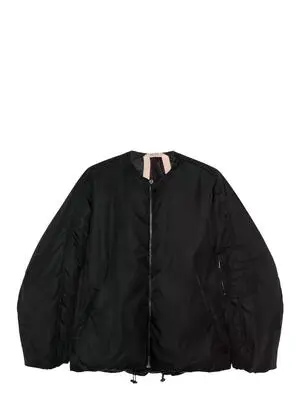 N°21 Balloon-shape Zip-front Bomber Jacket - Black