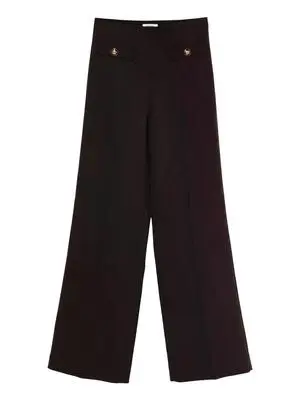 Sandro High-waisted Wide Leg Trousers - Brown