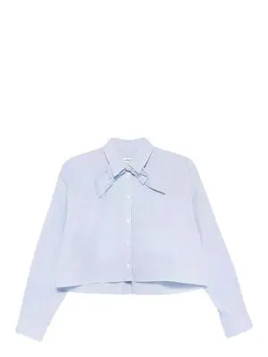 SANDRO Checked Cropped Shirt