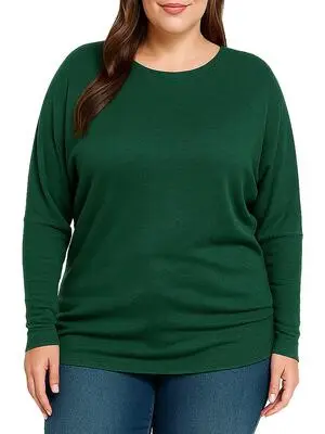 STANDARDS & PRACTICES Batwing Long Sleeve Tunic Top - Hunter Green