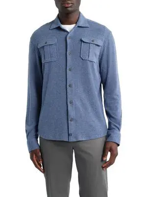 Johnnie-o Carl Brushed Knit Button-up Shirt - Laguna Blue