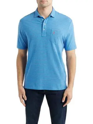 Johnnie-o Ryan Stripe Polo - Venice Blue