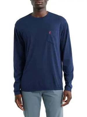Johnnie-o Coastal Way Graphic Long Sleeve T-shirt - Navy