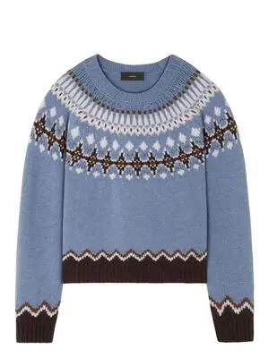 Alanui Alanui Fair Isle Wool Jumper Clear Blue