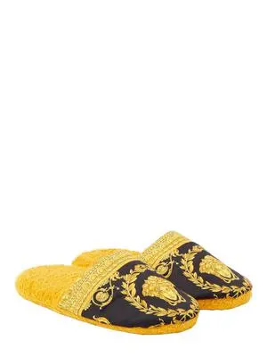Versace I Love Baroque Cotton Slippers Yellow