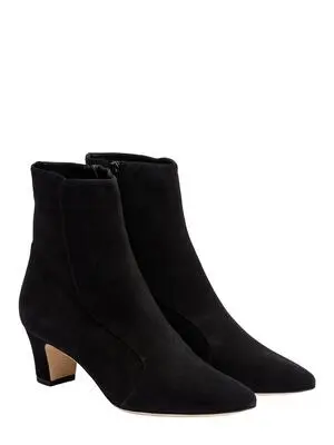 Manolo Blahnik Myconia 50 Suede Ankle Boots - Black