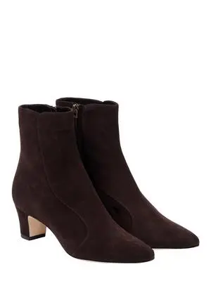Manolo Blahnik Myconia 50 Suede Ankle Boots - Brown