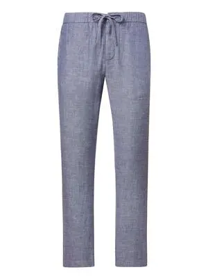 Frescobol Carioca Oscar Linen And Cotton Straight Pants - Blue