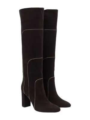GIANVITO ROSSI 85 Suede Knee-High Boots