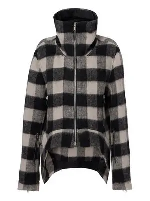 Rick Owens Exploder Checked Virgin Wool Jacket - Black