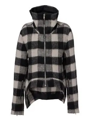 Rick Owens Exploder Checked Virgin Wool Jacket - Black