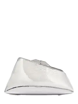 Attico 8.30 Pm Oversized Leather Clutch - Silver