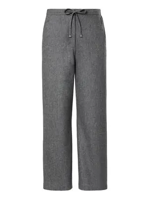 Max Mara S Max Mara Floria Virgin Wool Wide-Leg Pants Grey