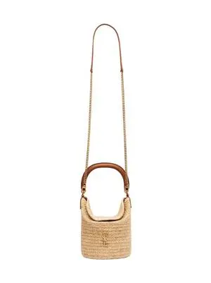 SAINT LAURENT Gaby Raffia Bucket Bag