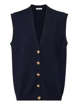 BLAZÉ MILANO Highland Wool And Cashmere Vest - Blue