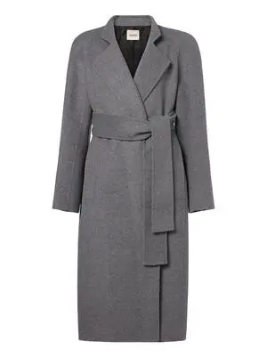 Khaite Deena Wool Wrap Coat - Grey