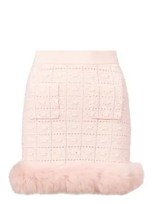 SELF-PORTRAIT Crochet Miniskirt - Pink