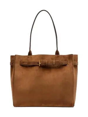 TOM FORD Audrey Medium Suede Tote Bag - Brown