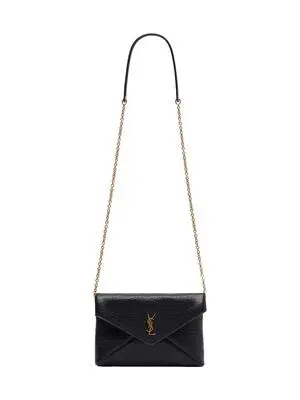Saint Laurent Cassandre Leather Shoulder Bag - Black