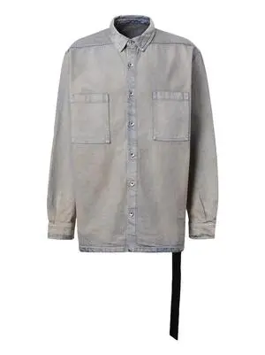 Rick Owens Faded Denim Shirt - Beige