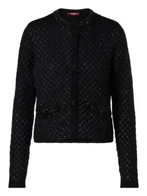 Max Mara Perdoni Sequined Cardigan - Black
