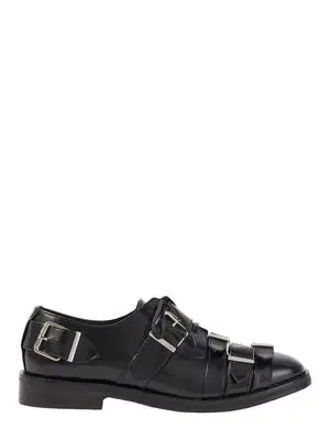 Simone Rocha Buckle-detail Leather Oxford Shoes - Black
