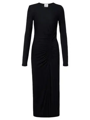 MARANT ETOILE Jelina Gathered Jersey Maxi Dress Black