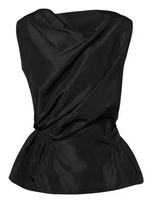Simone Rocha Draped Taffeta Top - Black