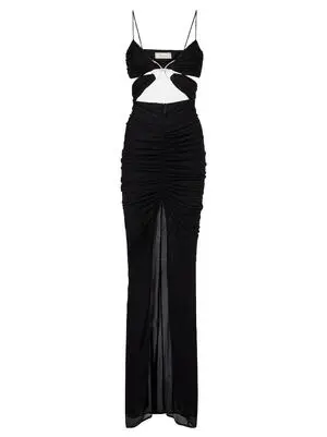 Blumarine Cutout Jersey Gown - Black