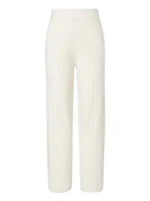 Max Mara Jardin Ribbed-knit Cashmere Sweatpants - White