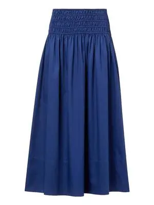 JOSEPH Leonie Cotton Satin Midi Skirt