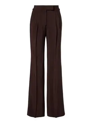 TOM FORD Pleated High-rise Wide-leg Pants - Brown