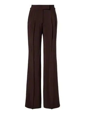 TOM FORD Pleated High-rise Wide-leg Pants - Brown