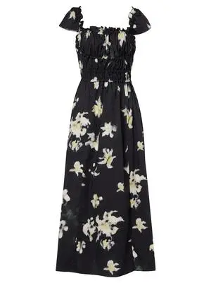 Altuzarra Floral Cotton-blend Midi Dress - Black